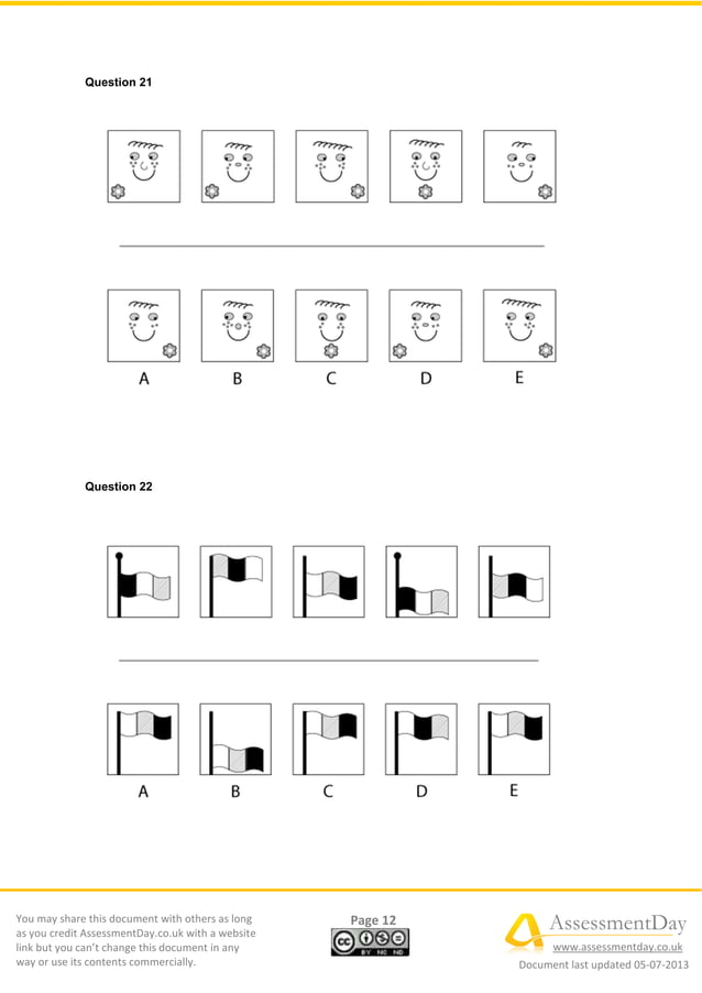Inductive Reasoning Test 1 | PDF