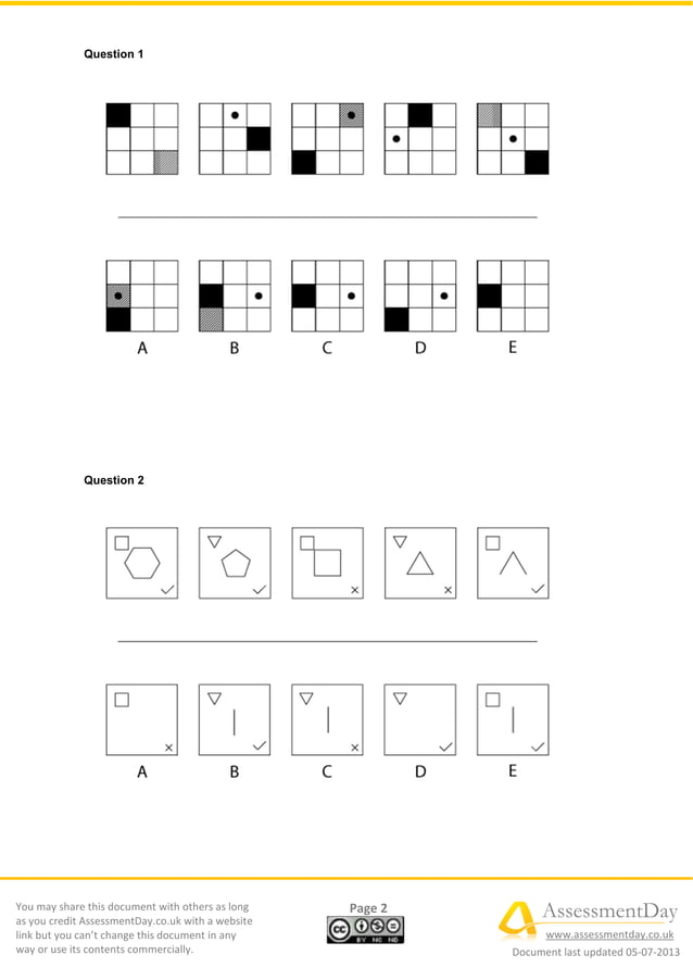 Inductive Reasoning Test 1 | PDF