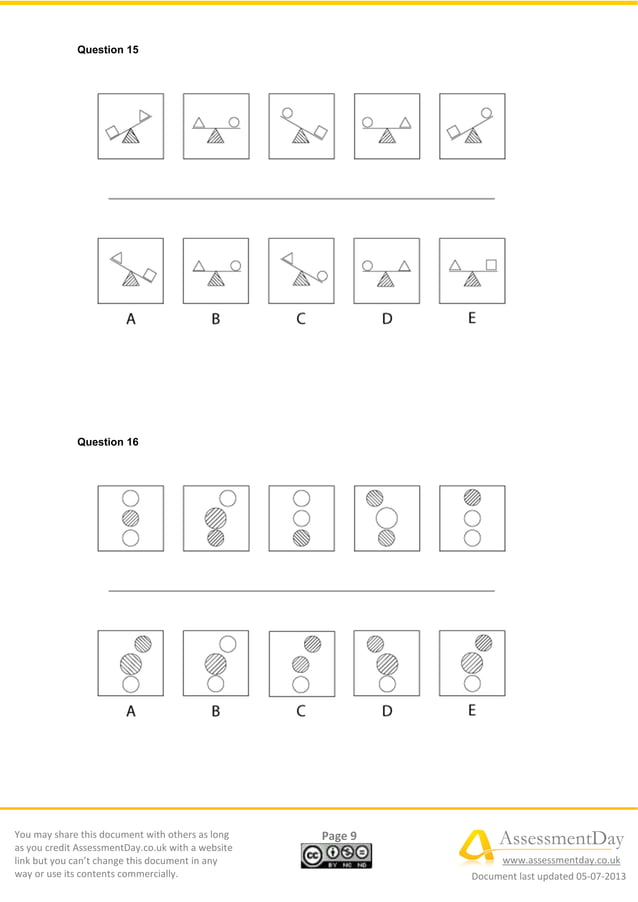 Inductive Reasoning Test 1 | PDF