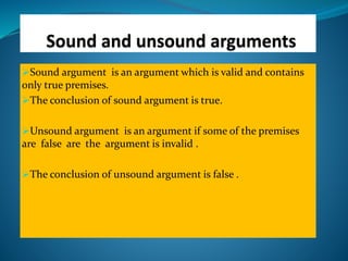 Inductive and deductive arguments | PPTX
