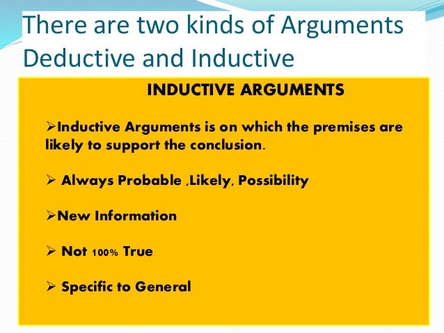Inductive And Deductive Arguments