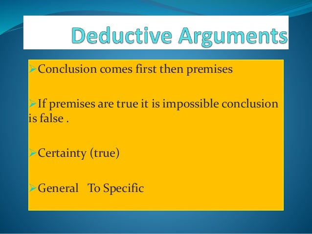 Inductive and deductive arguments