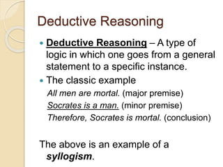 Inductive, Deductive, and Fallacies | PPTX