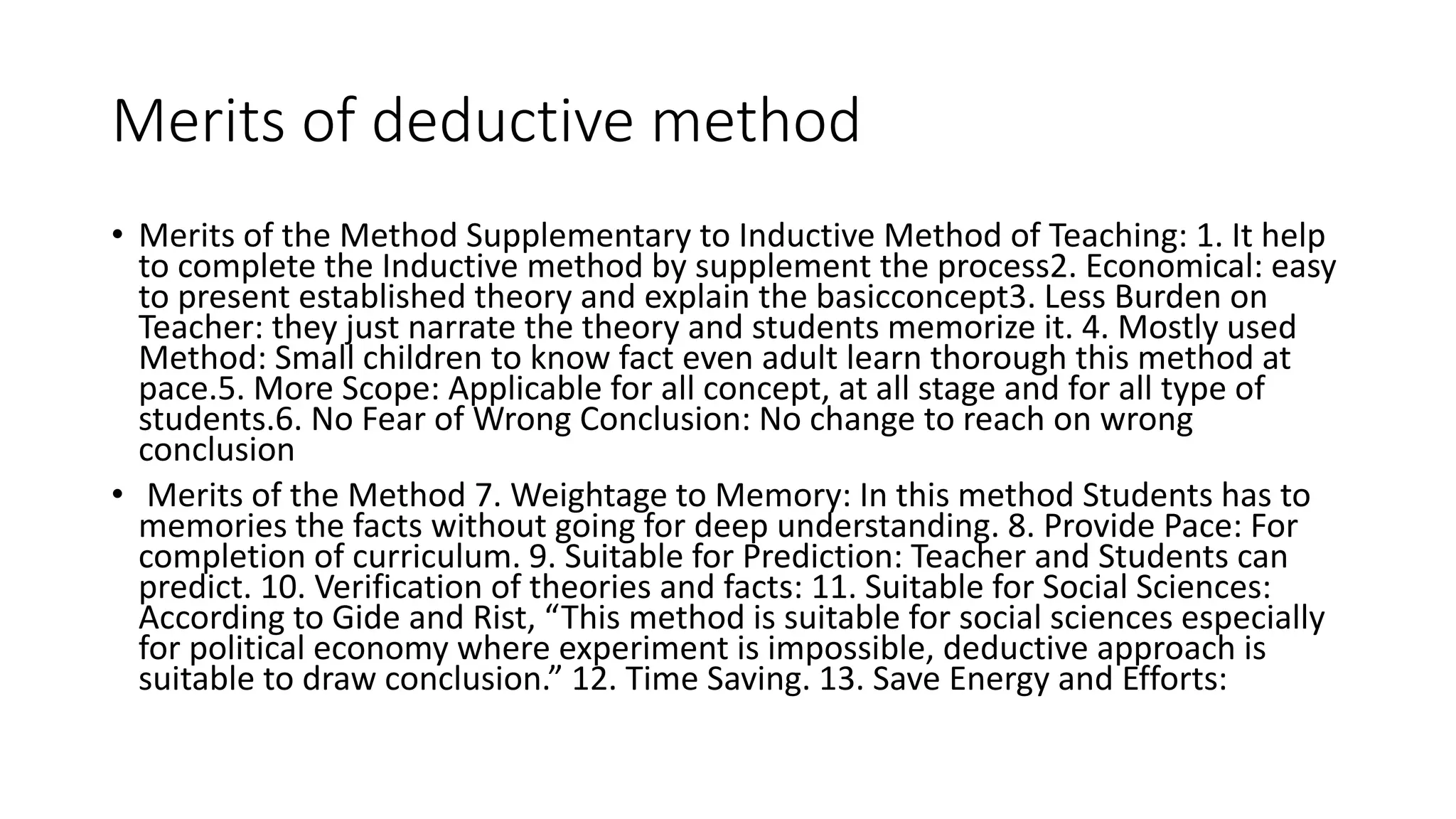 Inductive and deductive method of teaching | PPTX