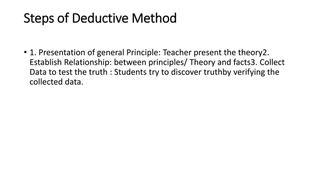 Inductive and deductive method of teaching | PPTX