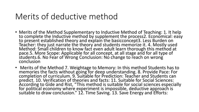 Inductive and deductive method of teaching | PPTX