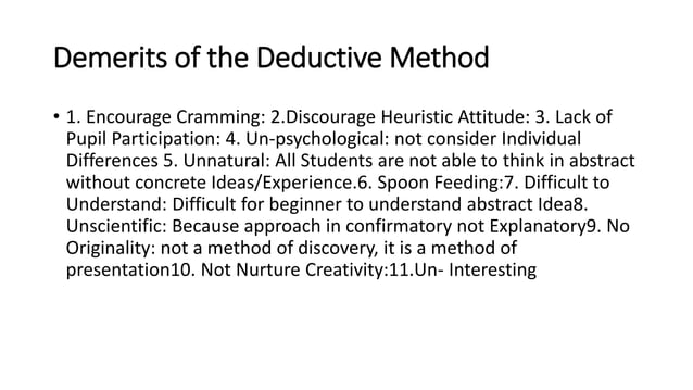 Inductive and deductive method of teaching | PPTX
