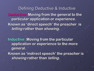 The Preacher's Forum: Exploring Inductive and Deductive Preaching | PPT