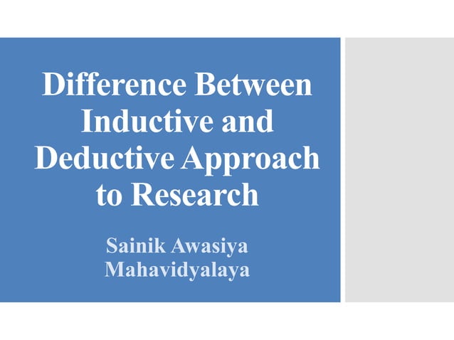 Inductive and Deductive Approach to Research. Difference between ...