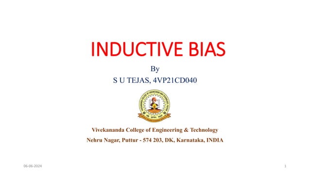 Understanding Inductive Bias in Machine Learning | PPTX | Artificial Intelligence | Technology ...