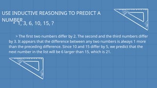 Inductive reasoning involves drawing conclusions from specific ...