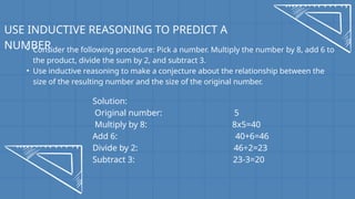Inductive reasoning involves drawing conclusions from specific ...