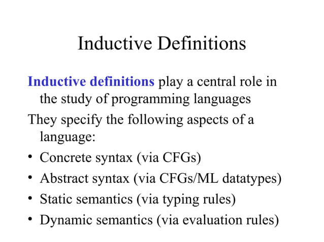 Inductive definitions | PPT