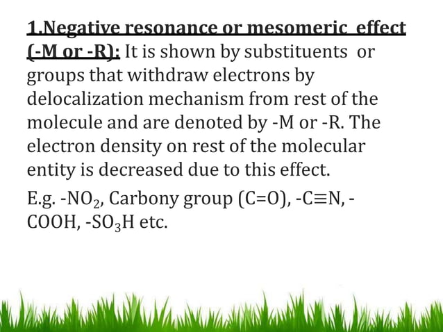 Inductive effect and mesomeric effect | PPTX