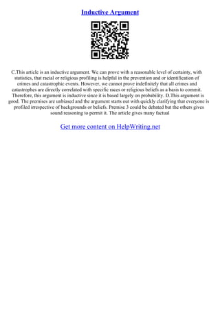 Inductive Essay Examples | PDF