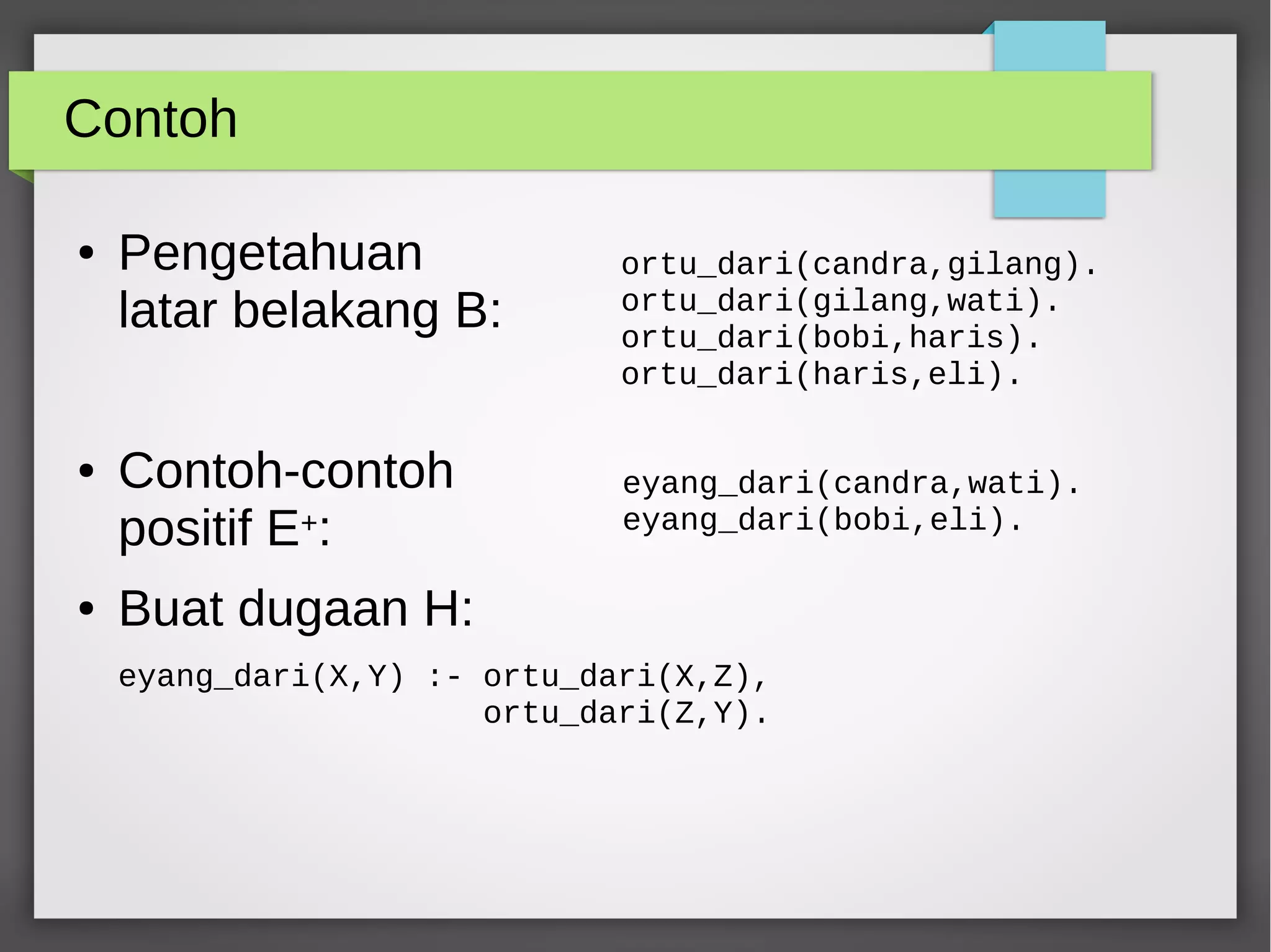 Pemrograman Logika Induktif (Inductive Logic Programming) | PPT