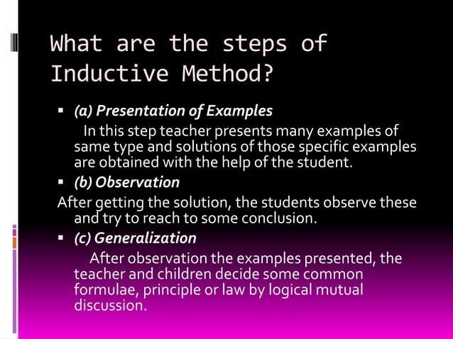 Inductive method by Anna Mapeth Evangelista | PPTX