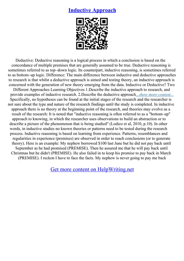 Inductive Reasoning Essay Pdf