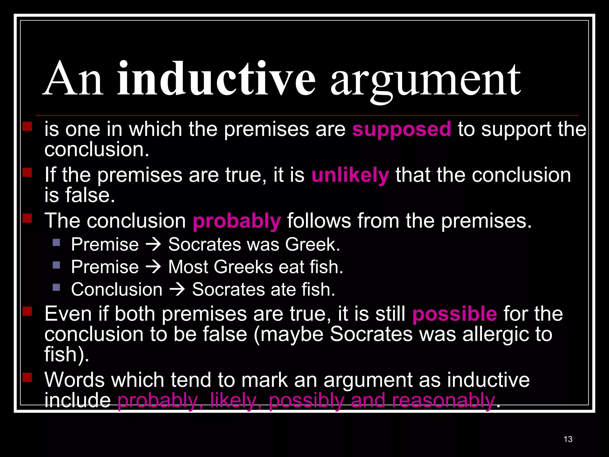 Inductive vs deductive reasoning | PPT