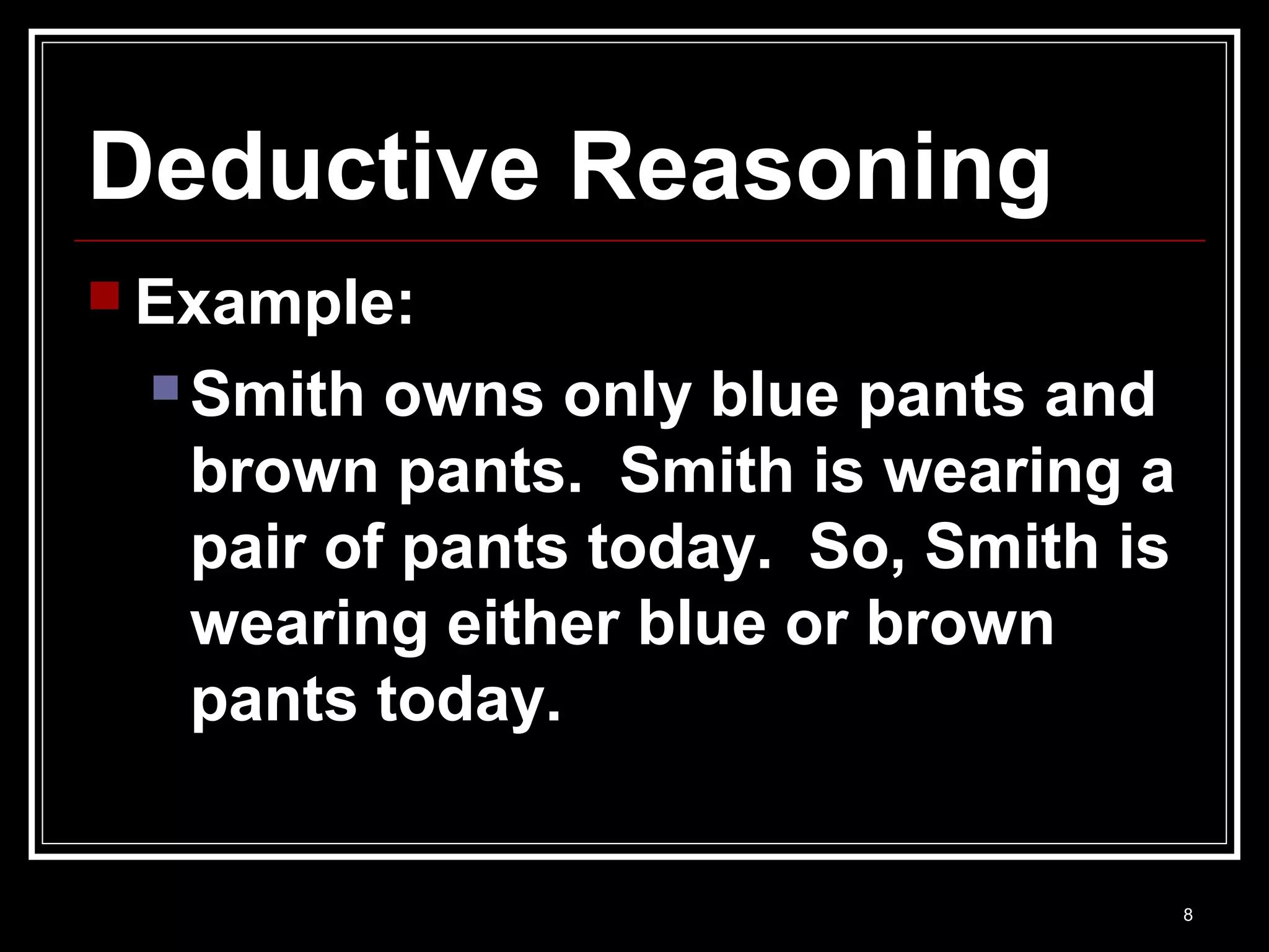 Inductive vs deductive reasoning | PPT