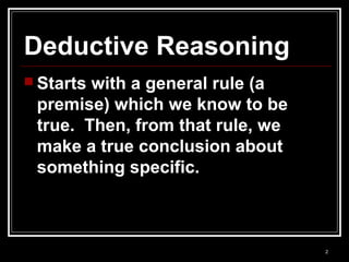 Inductive vs deductive reasoning | PPT
