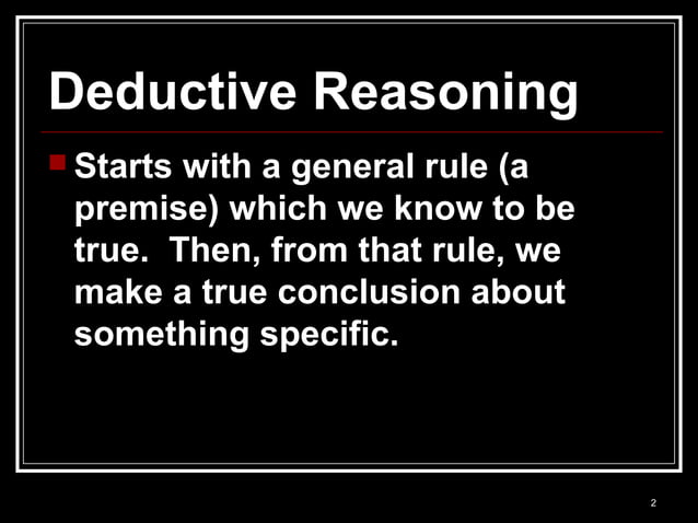 Inductive vs deductive reasoning | PPT | Science