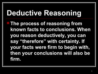Inductive vs deductive reasoning | PPT