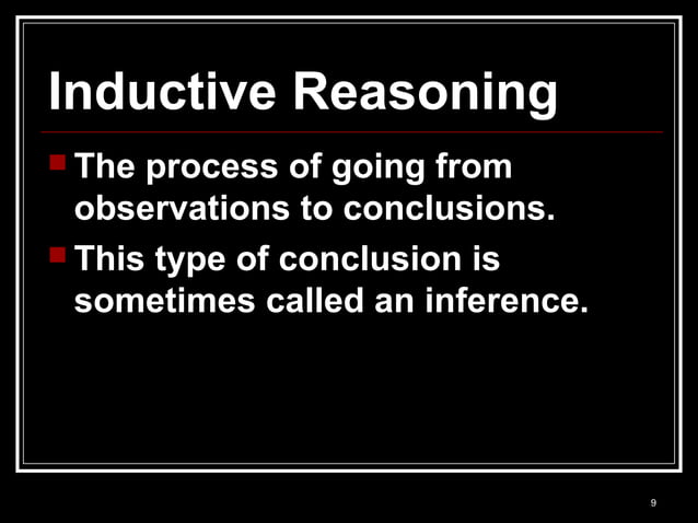 Inductive vs deductive reasoning | PPT | Science