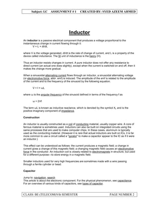 Inductor | PDF | Chemistry | Science