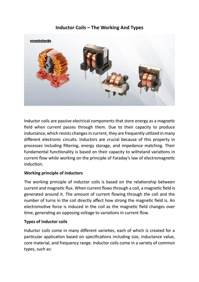 Inductor Coils – The Working And Types.pdf