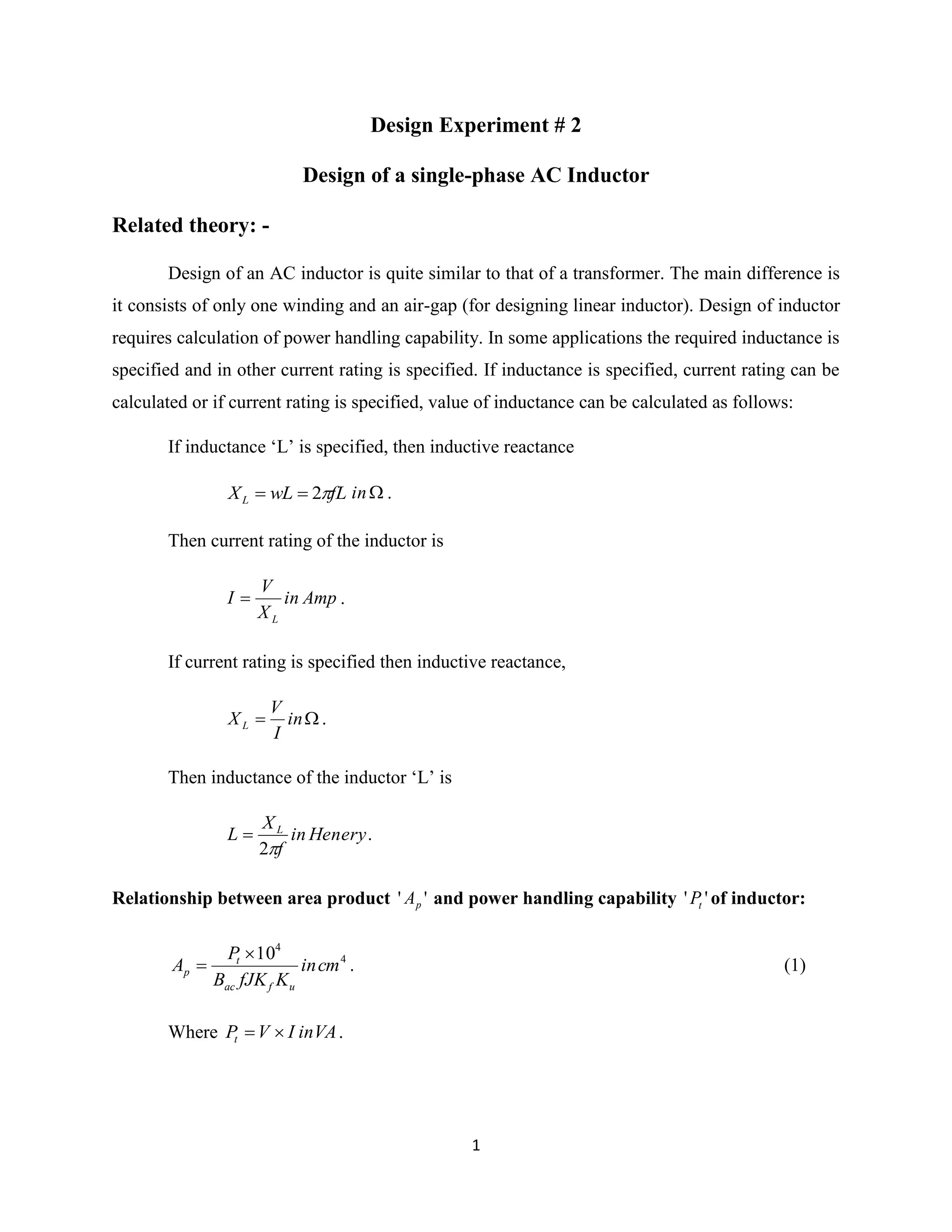 Inductor design | PDF