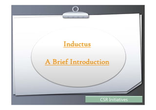 Inductus-CSR initiatives | PDF