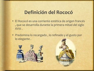 Indumentaria femenina del siglo XVIII ( Rococó ) | PPTX