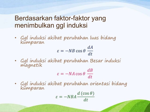 Induksi elektromagnetik (hk Faraday-Lenz) serta aplikasinya | PPT
