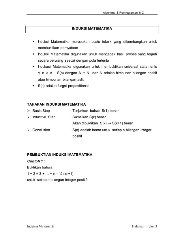 Induksi matematika teobil | DOCX