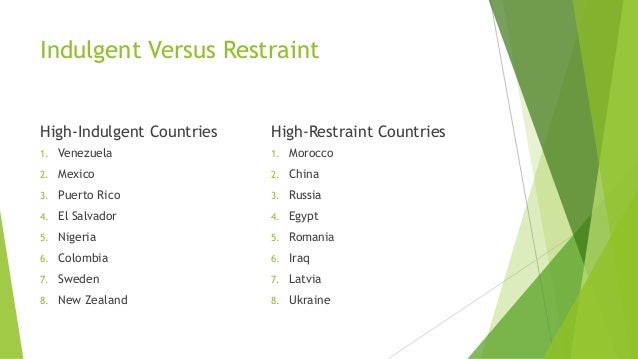 Indulgent vs restraint