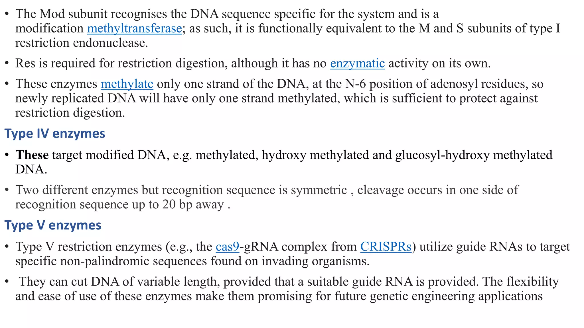 ENZYMES USED IN GENETIC ENGINEERING | PPTX