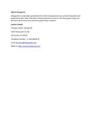 Indusgeeks provides game based e learning and sales training simulations