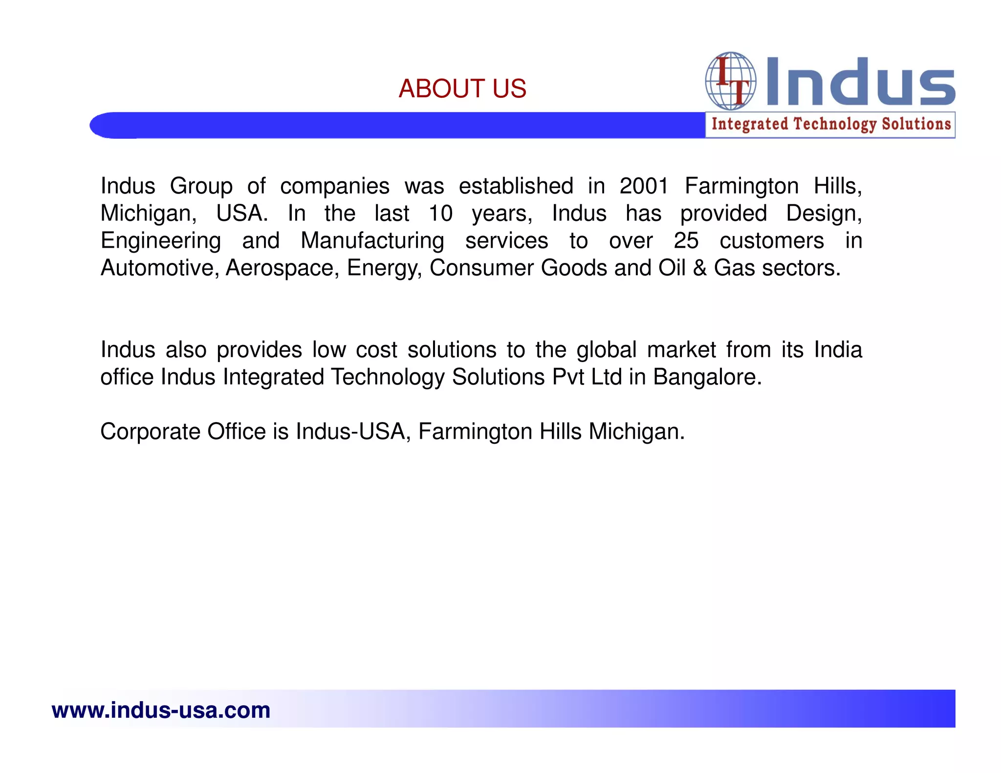 INDUS USA - Presentation | PPT
