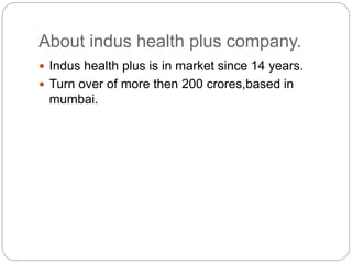 Indus preventive health checkup plan | PPTX