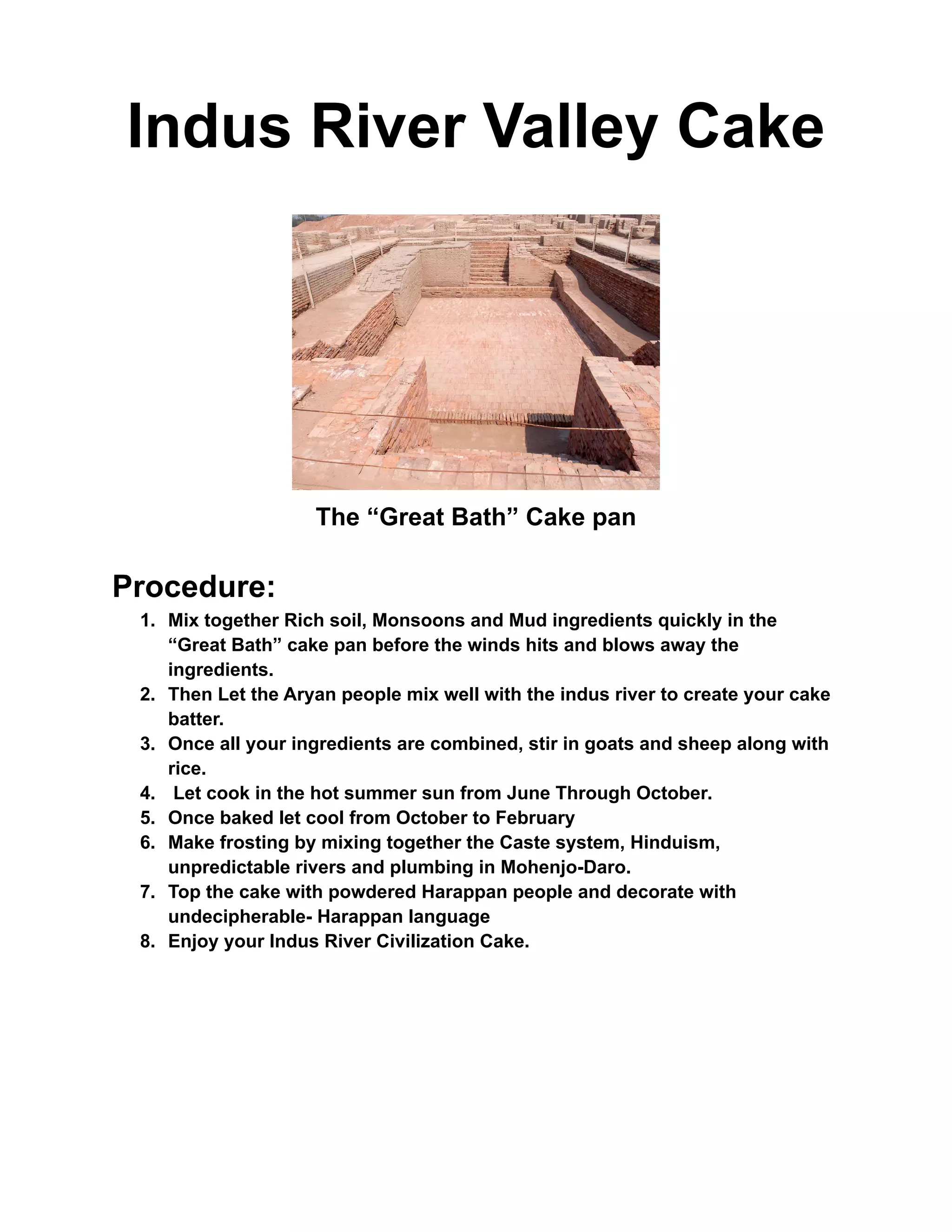 Indus River Valley Flood Cake (1).pdf | Desserts and Baking | Food & Drink