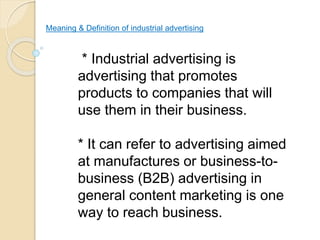 Indusrtial advertising | PPTX