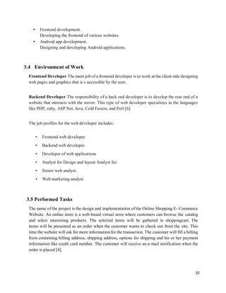 Industrail training report on website design and development | PDF