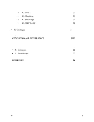 Industrail training report on website design and development | PDF
