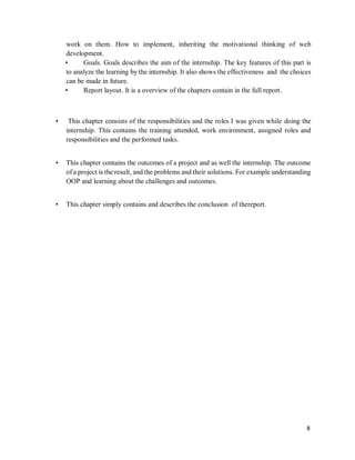 Industrail training report on website design and development | PDF