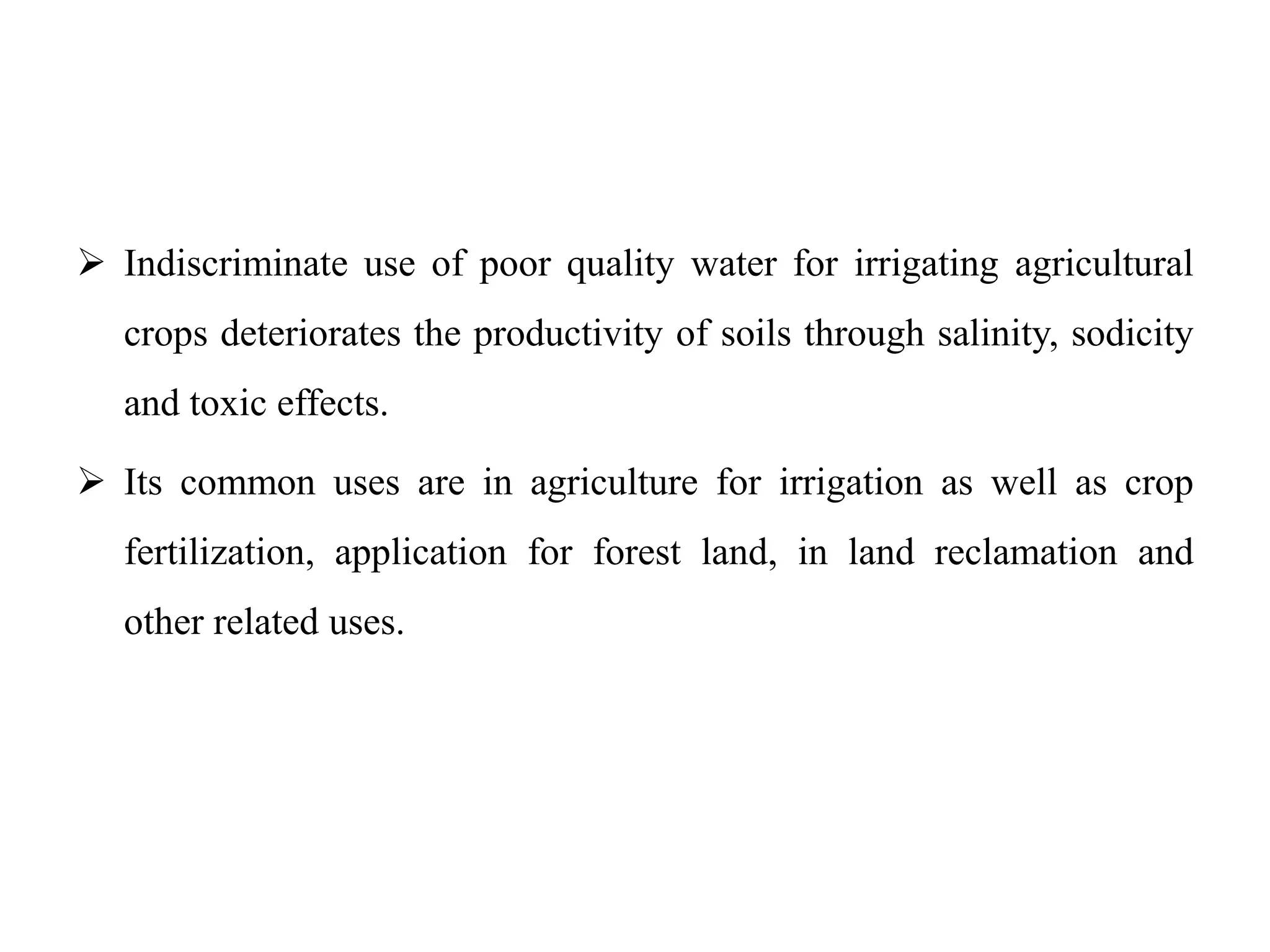 Industrialization of poor quality water in agricultural application | PPTX