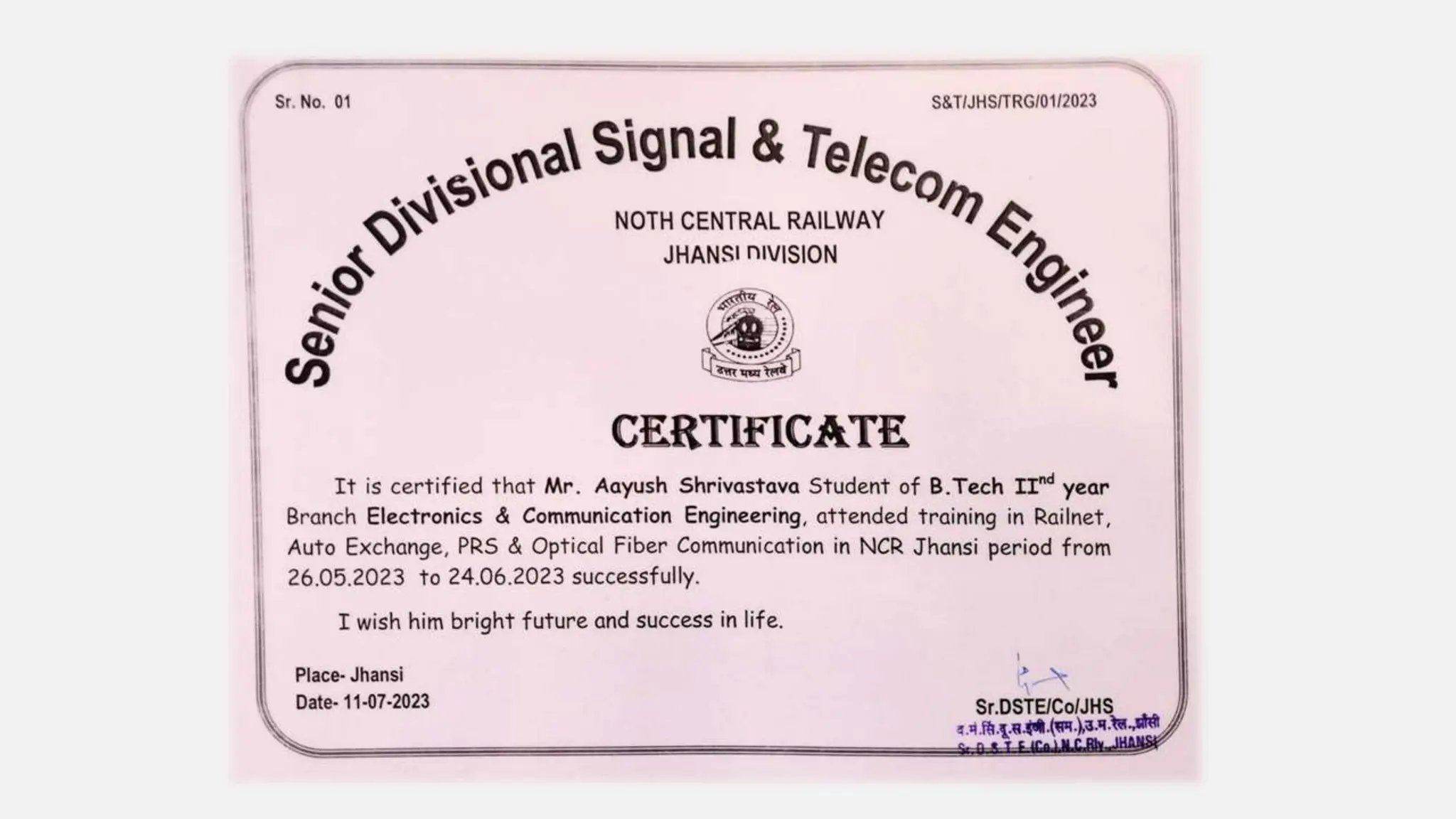 Indian Railway Industrial Training in Signal and Telecommunication | PPTX