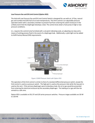 Industrial Boiler and Burner Limit Control Switches | PDF