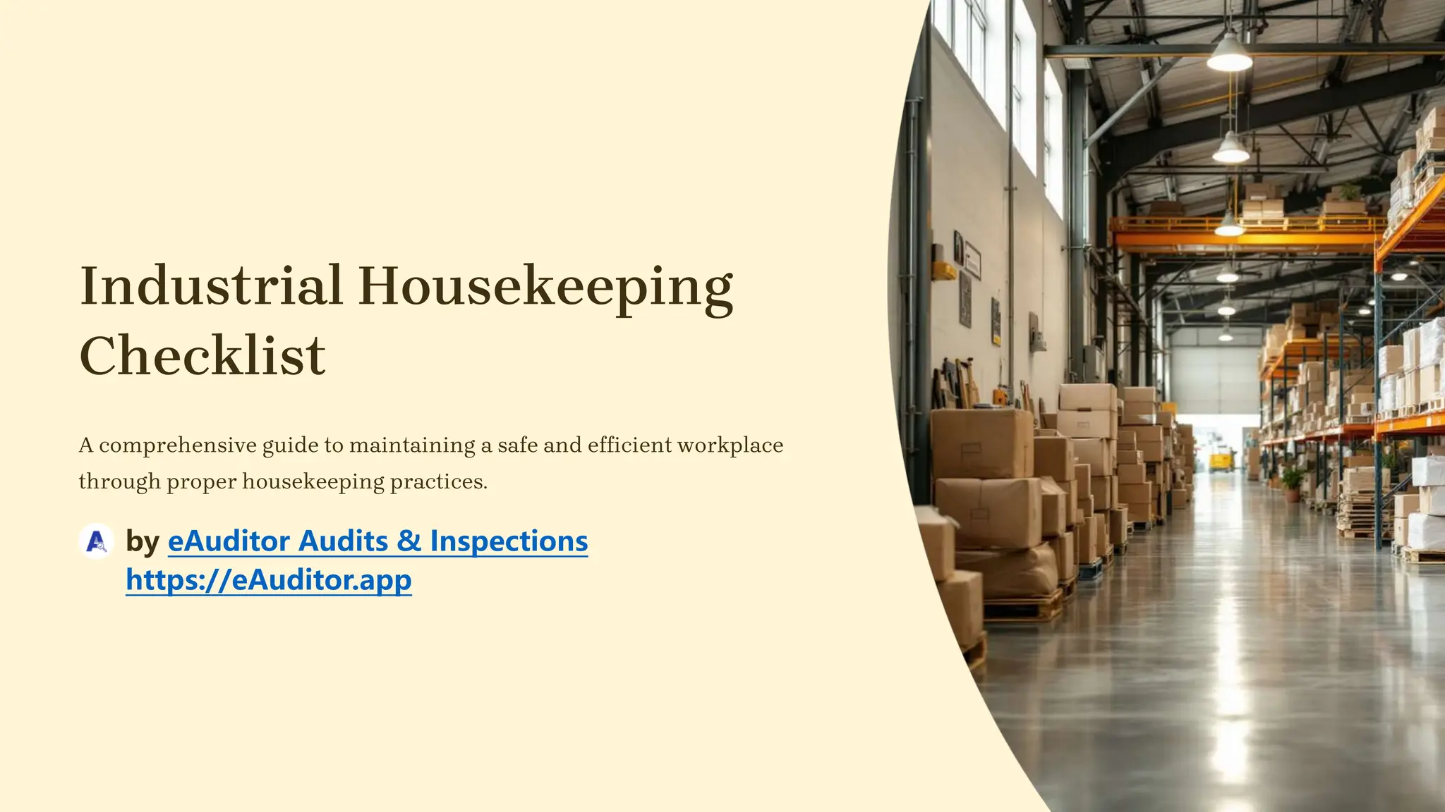 Industrial Housekeeping Checklist with eAuditor Audits & Inspections | PPT
