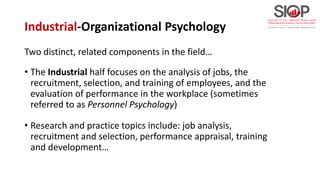 Industrial Organizational Psychology Topics